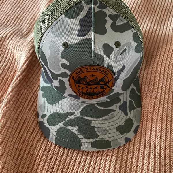 Custom Richardson 112 PFP Duck Camo Leather Patch Trucker Hat ...