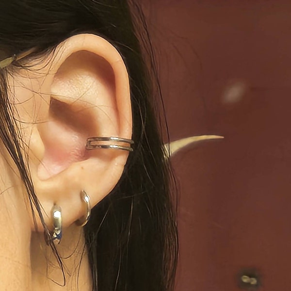 ASTM F136 Titanium Conch Labret, Curved Gem and Bead Conch Earring ...