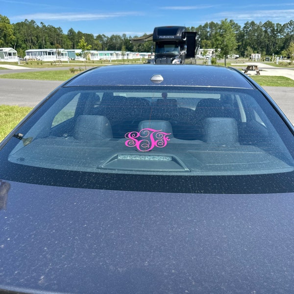 Monogram Car Decal / Car Decal / Script Monogram / Vinyl Monogram ...