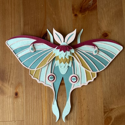 Diy Paper Luna Moth Craft, Realistic Paper Moth, Paper Luna Moth, Paper ...