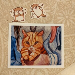 Dog and Bird Original Watercolor Bookmark, Peanuts Artwork, Snoopy ...