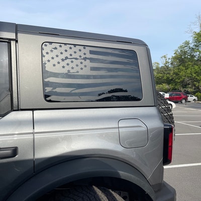 Distressed American Flag Rear Window Decals Fit Ford Bronco 6g Hardtop ...