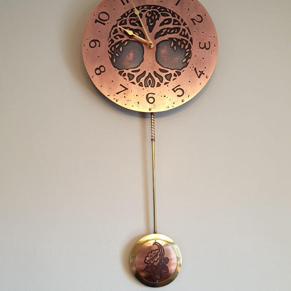 Large Copper Wall Clock With Hare and Numbers. 29cm" Celtic Pagan ...