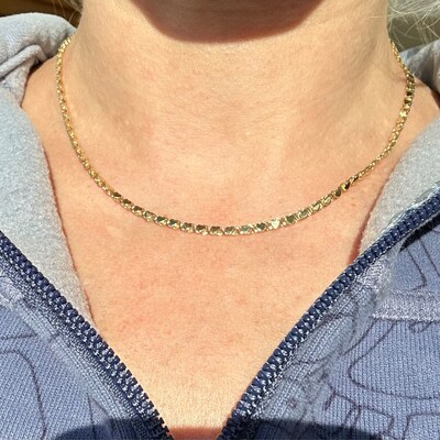 10K Solid White Gold Box Chain Necklace, 16-24 Inch 0.5mm 0.6mm 0.8mm 1 ...