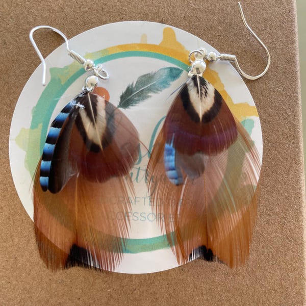 Mallard Duck Game Bird Feather Brooch, Hat Lapel Pin, Wedding ...