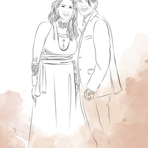 Line Drawing Custom, Engagement Wedding Gifts, Anniversary Gift, Couple ...