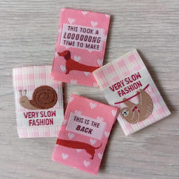Pack of 5 Woven Fabric Labels RED GINGHAM TOAST "made to Keep You ...