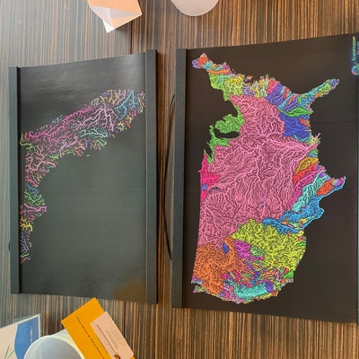 River Basins of the US in Rainbow Colours high Resolution Digital Print ...