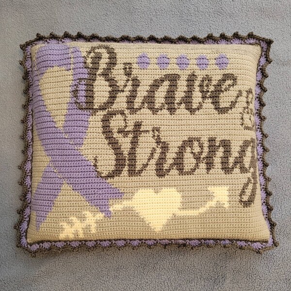 Crochet Pillow Case Pattern, Chemo Crochet, Awareness Ribbon Pattern ...