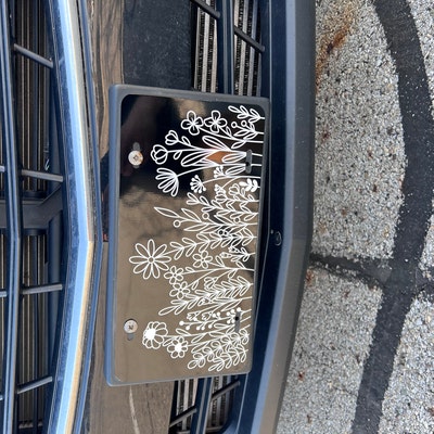 Wildflower License Plate Minimal Floral License Plate Boho - Etsy