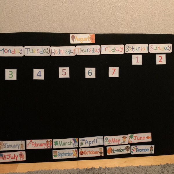 Calendar Felt // Felt Board Pieces // Flannel Board Pieces Pieces ...