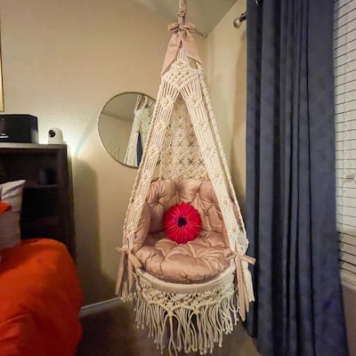 Double Macrame Swing Double Swing. Design Rocking Chair - Etsy