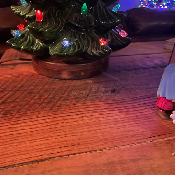 Wood Ceramic Christmas Tree Base With Light - Etsy