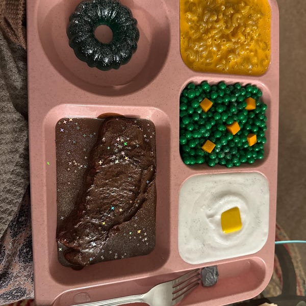 Retro School Lunch Wall Sculpture /pop Art/ Kitschy/ Glitter/ Fake Food ...