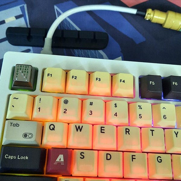 Geometry Alpha Metal Artisan Keycap Iridescent Anodized Rainbow Finish ...