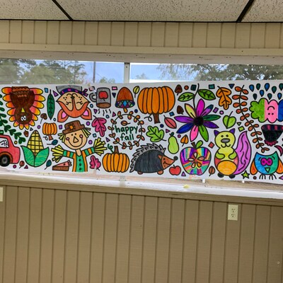 GIANT 10-foot FALL Coloring Page Banner Coloring Poster Fall Decoration ...