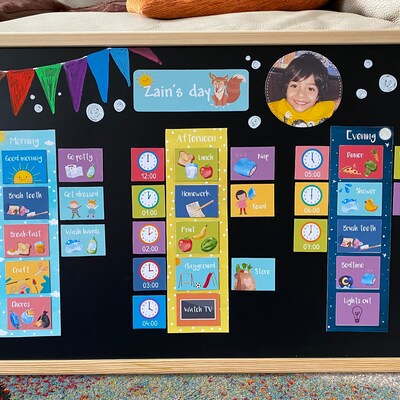 Visual Schedule Kids Daily Routine Chart 80 Cards Chores School ...