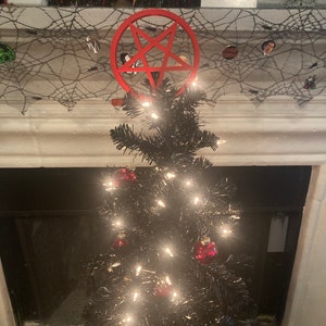 Pentagram Tree Topper Pentacle Reversible Gothic Holiday - Etsy
