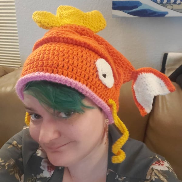 CROCHET PATTERN - Little Useless Fish Slouchy Hat - Magikarp Hat ...