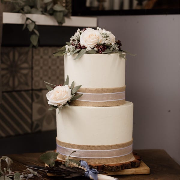 Wedding Cake Topper Anthurium Pink Orchid 4 Piece Tropical Cake Flowers ...