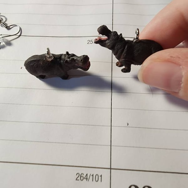 Tiny Hippo Figurine - Soft Plastic Hippopotamus for Fairy Garden ...