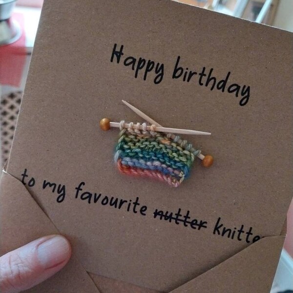 Knitters Birthday Card, Funny Knitting Birthday Card With a Ball of ...