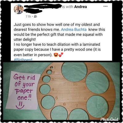 Maple Cervical Dilation Board for Midwife Doula Birth Cervical Dilation ...