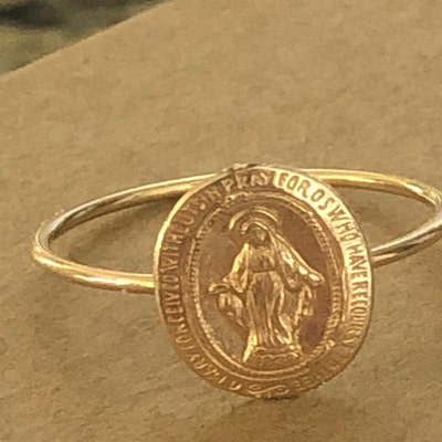 Gold Filled Dainty Virgin Mary Ring, Religious Ring, Gift for Her ...
