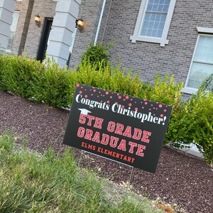 Elementary Graduation Yard Sign Middle School 2023 Graduate 12x18 Size ...