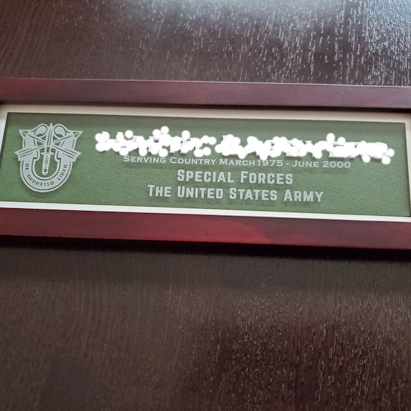 Military Desk Name Plate , Office Name Sign, Military Promotion, Father ...