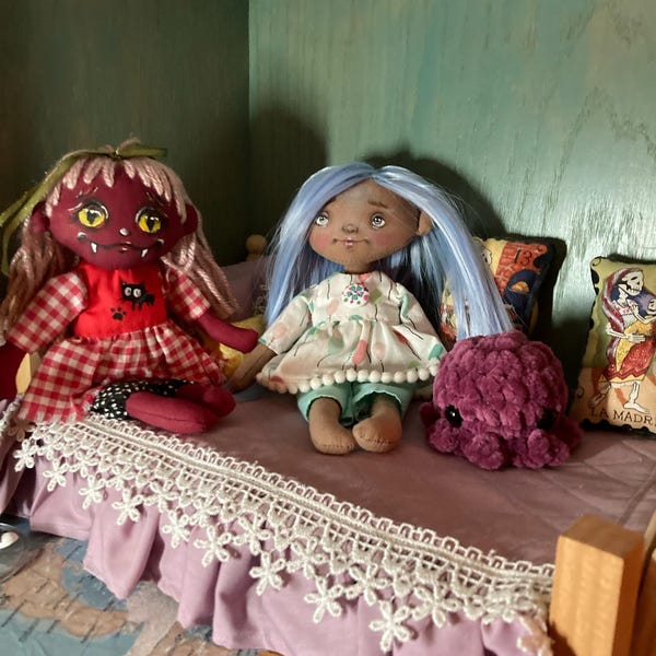 Skeleton Girl , Creepy Art Doll ,gothic Doll, Rag Doll, Dark Doll ...