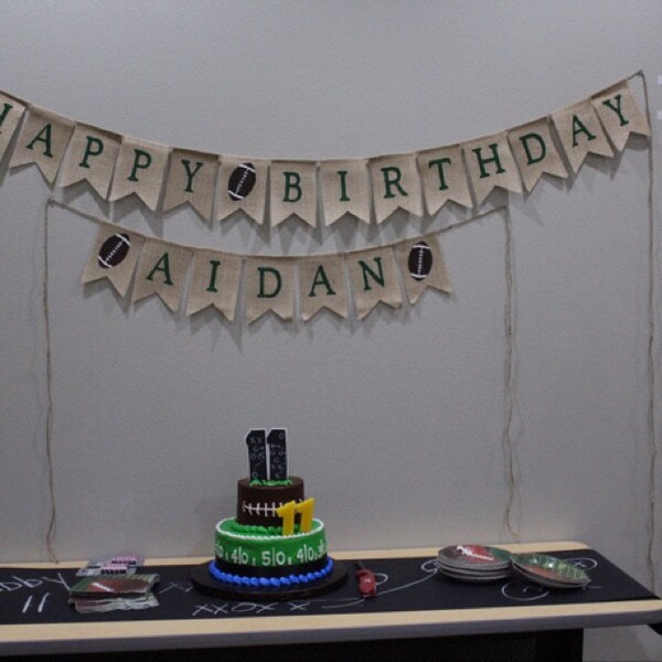 Football First Birthday Banner, Football Banner, Football 1st Birthday ...