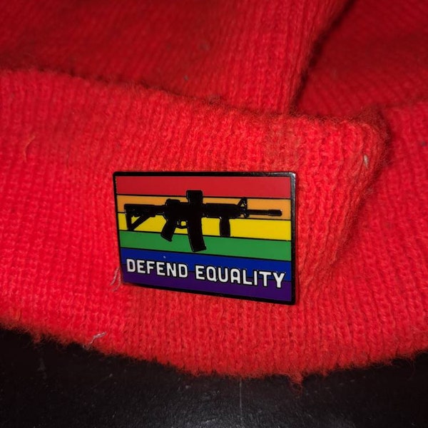 Defend Equality Gay Pride Flag and Rifle Hard Enamel Pin - Etsy