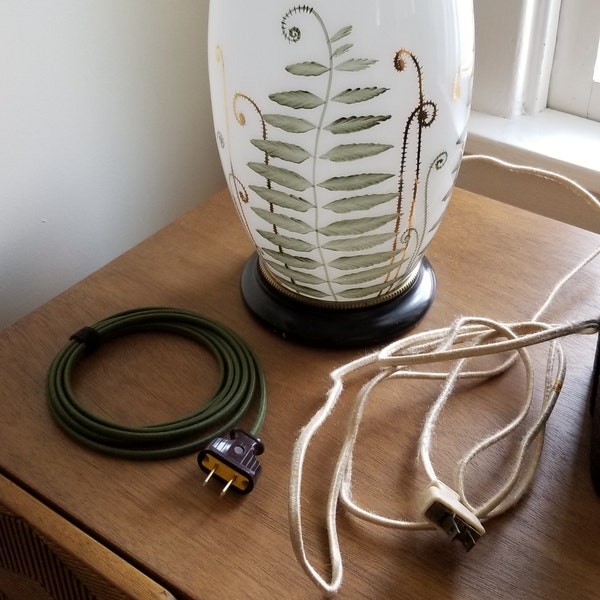 8 Feet of 2-wire Cloth Covered Cord & Plug, Vintage Style Cloth Lamp ...