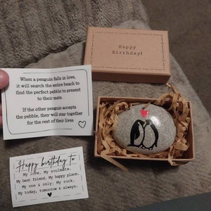 Penguin Pebble Romantic Gift for Girlfriend Boyfriend Small Anniversary ...