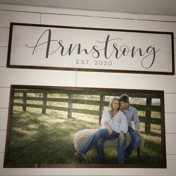 Personalized Family Last Name Established Sign, Large Last Name Canvas ...