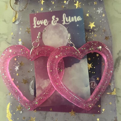 Lover Earrings/taylor Swift Lover Earrings/glitter Earrings/big Heart ...