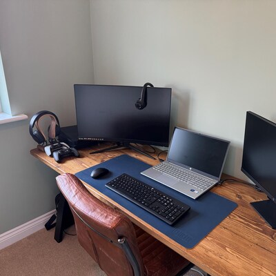 Rustic Computer Desk and Monitor Shelf With INDUSTRIAL LEGS Rustic Desk ...