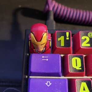 The Avengers Iron Man Backlit LED Keycaps Handmade Resin Custom Artisan ...