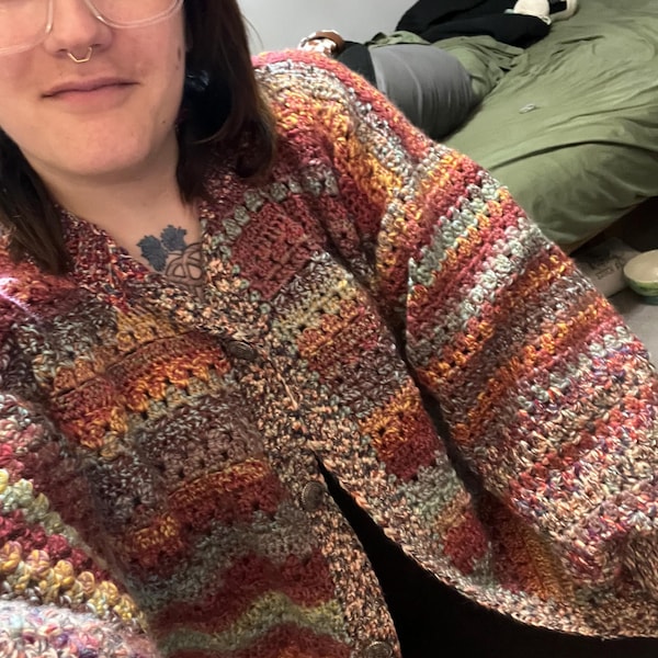 Riverbed Cardigan | Crochet Pattern | Sizes XS to 4 XL | Oversized ...