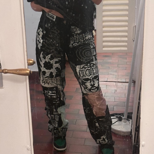 Custom Handmade Shorts Punk Rock Goth Emo Metal Cyber Dark Ripped Weird ...