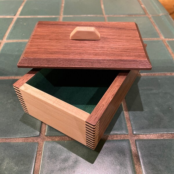 Classic Wooden Box With Lid Made From Solid Walnut, Multi Purpose Wood ...