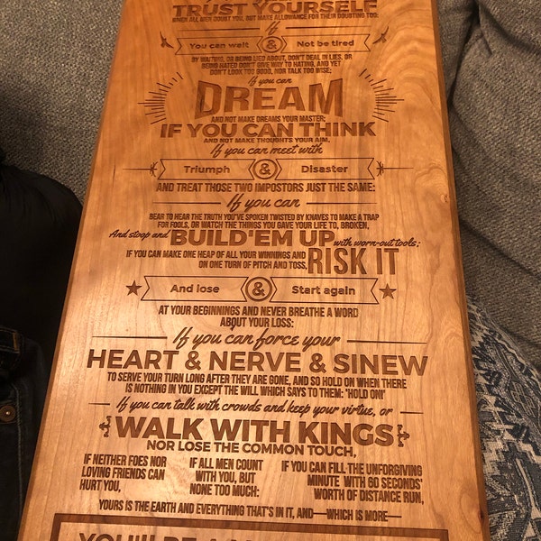 If, Kipling Poem Engraved Wood Sign - Etsy