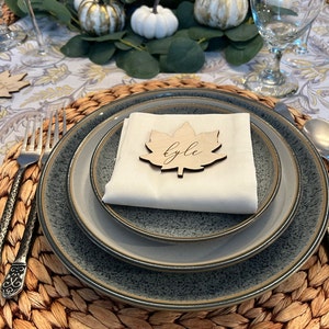 Thanksgiving Table Decor, Leaf Name Cards, Table Place Settings ...