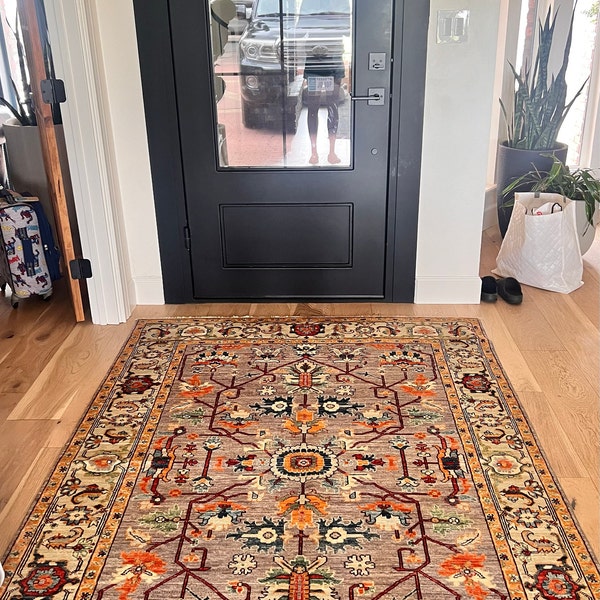 12x18 Ft Red Heriz Area Rug, Bidjar Afghan Hand Knotted 100% Wool Dyes ...