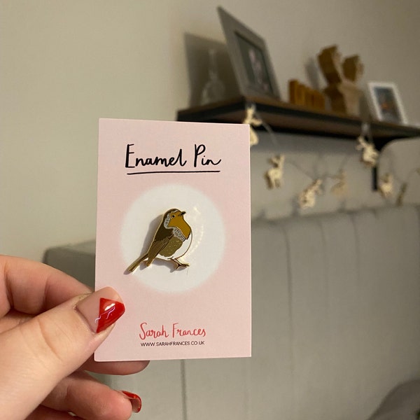 Robin Enamel Pin - Gold Robin Pin - Robin Lapel Pin - British Nature ...