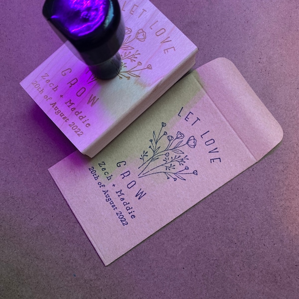 Let Love Grow Stamp | Wildflower Seed Stamp | DIY Wedding Favor | Seed ...