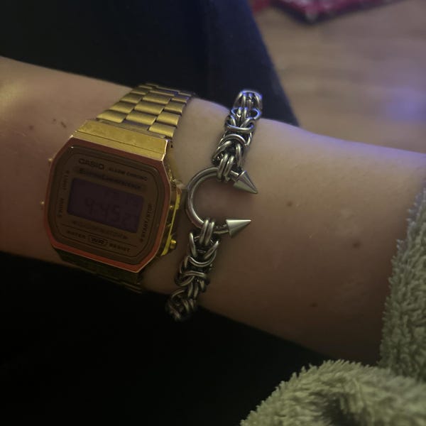 PIERCED 2 Stainless Steel Chainmaille Choker Necklace Goth Alternative ...