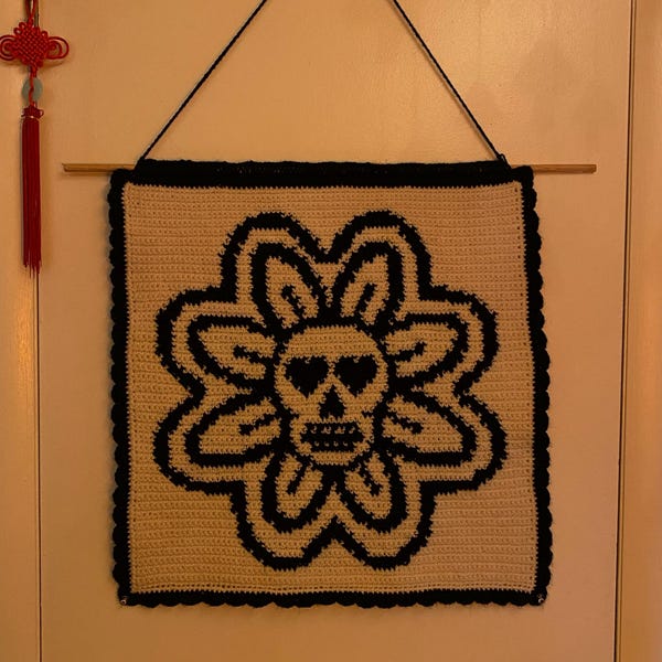 Crochet Pattern Panther Dagger Traditional Tattoo Wall Hanging Tapestry ...