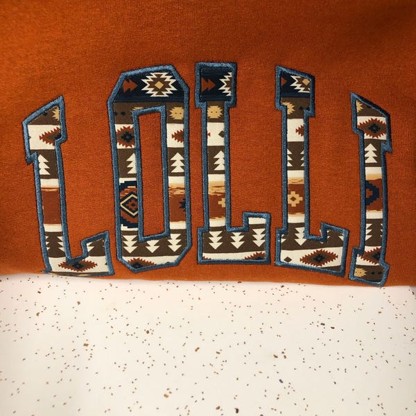 Chenille Yarn Script Font Applique Embroidery Seven Sizes 2, 3, 4, 5, 6 ...